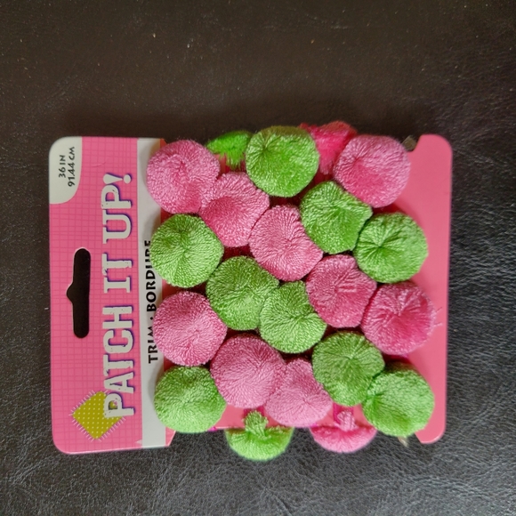 Patch It Up! | Office | Patch It Up Trim Bordure Pink And Green Pompom Garland Ribbon Crafts New ...